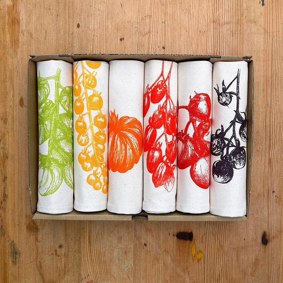 Lottie Day - Tomato Napkin Gift Set - Box of 6 – Bombay Sprout Ltd