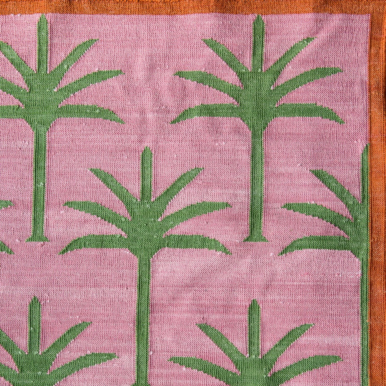 Anjuna Palm Print | Traditional Indian Dhurrie Rug | Bombay Sprout ...